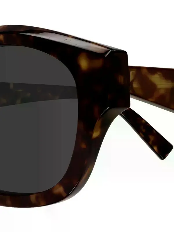 Saint Laurent Geometric-frame Tortoiseshell Sunglasses