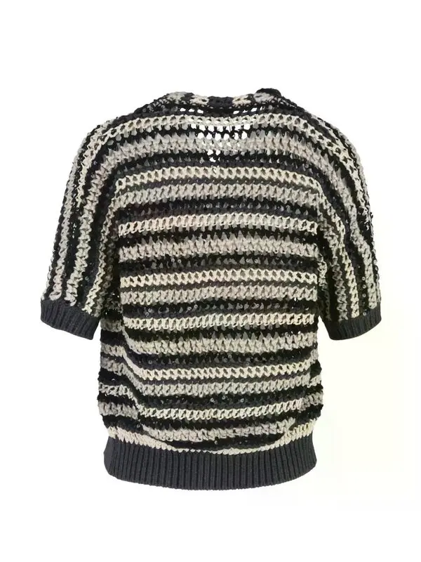 Brunello Cucinelli Sequin-embellished Striped Cardigan