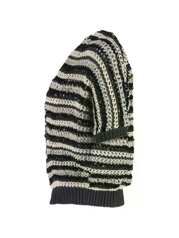 Brunello Cucinelli Sequin-embellished Striped Cardigan