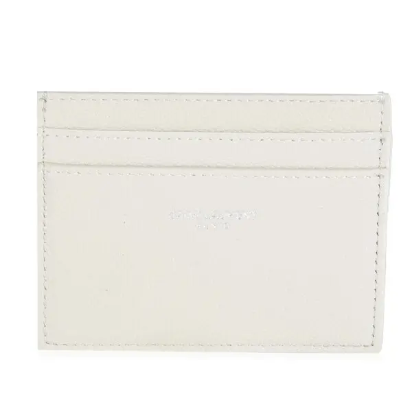 Saint Laurent Grain De Poudre Credit Card Case - White