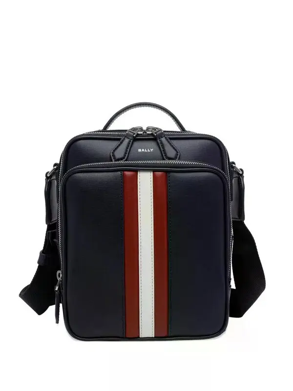 Bally Mythos Striped Leather Messenger Bag - Blue