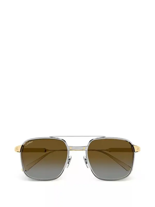 CARTIER Rectangle Bar Sunglasses - Silver