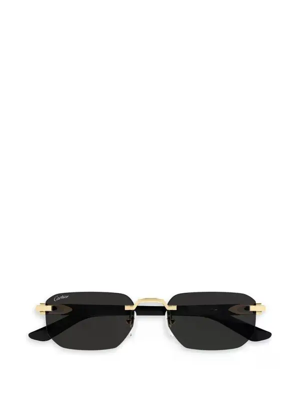 CARTIER Rimless Geometric Sunglasses - Gold