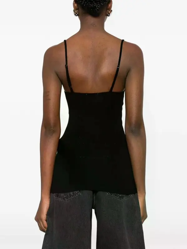 FORTE_FORTE Scalloped-trim Top - Black