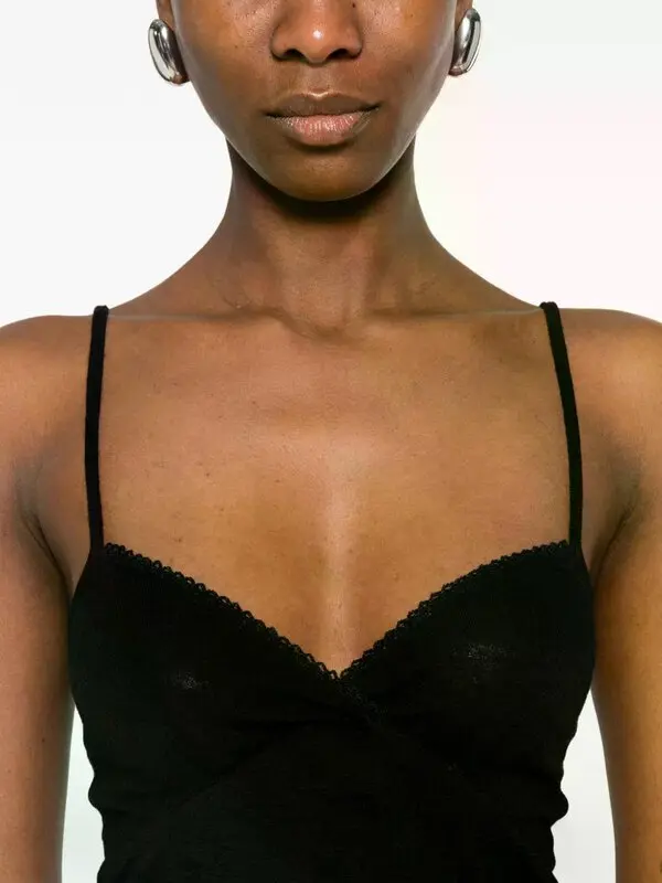 FORTE_FORTE Scalloped-trim Top - Black