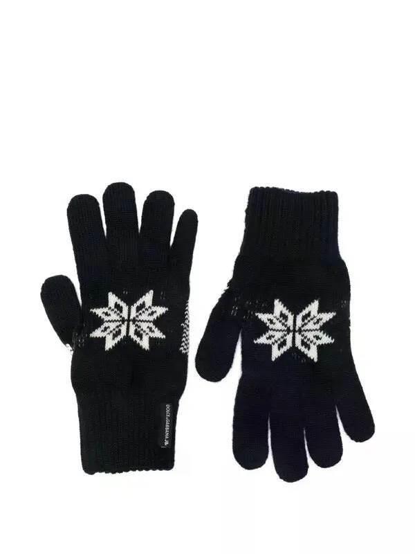 Dolce & Gabbana Knitted Gloves - Black
