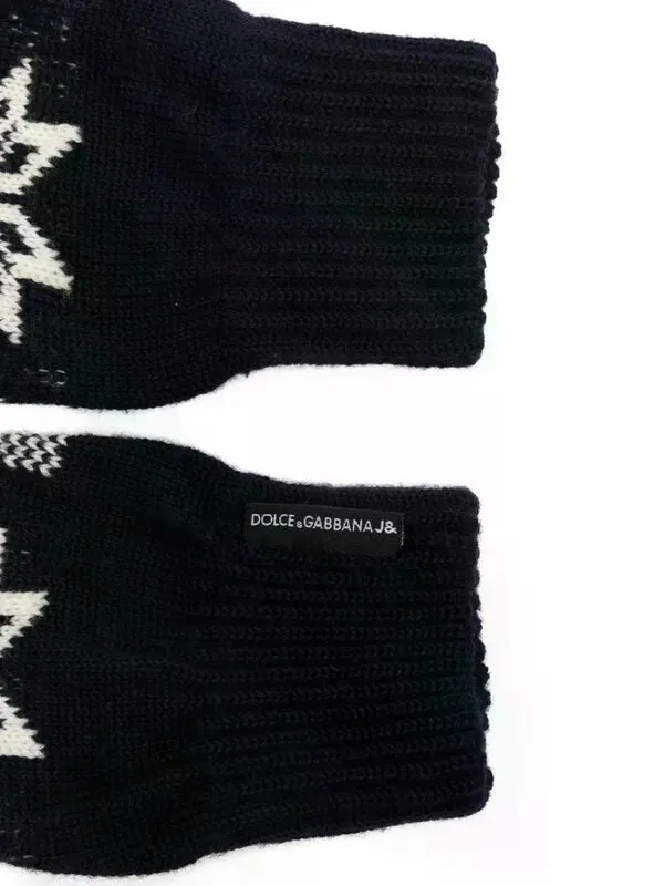 Dolce & Gabbana Knitted Gloves - Black