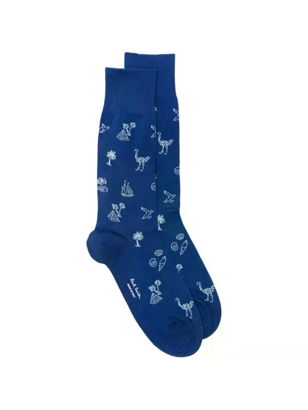 Paul Smith Ostrich Socks - Blue