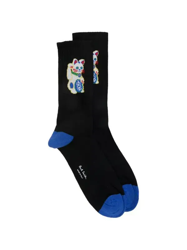Paul Smith Lucky Cat Crew Socks - Black