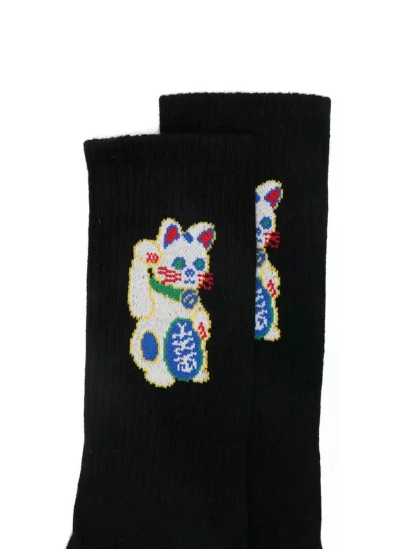 Paul Smith Lucky Cat Crew Socks - Black