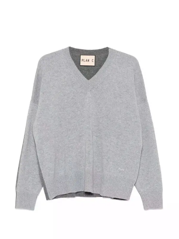 Plan C V-neck Colour-block Cardigan