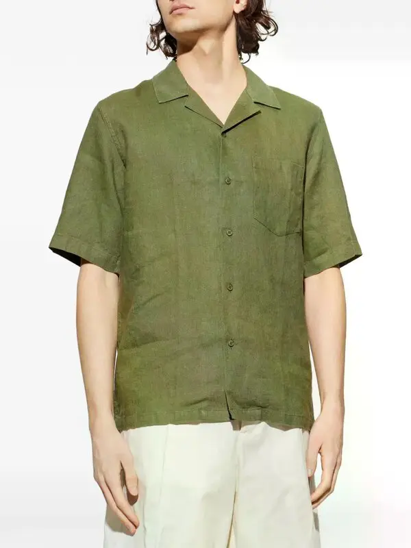 SAMSOE SAMSOE Chest-pocket Short-sleeve Shirt - Green