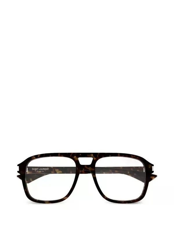 Saint Laurent Pilot Frame Glasses - Brown