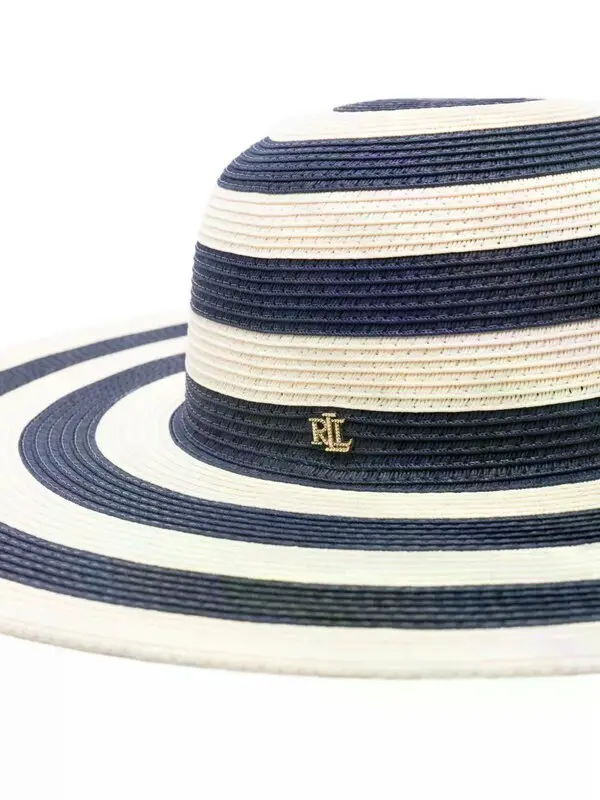 Ralph Lauren Striped Wide Brim Sun Hat - Blue