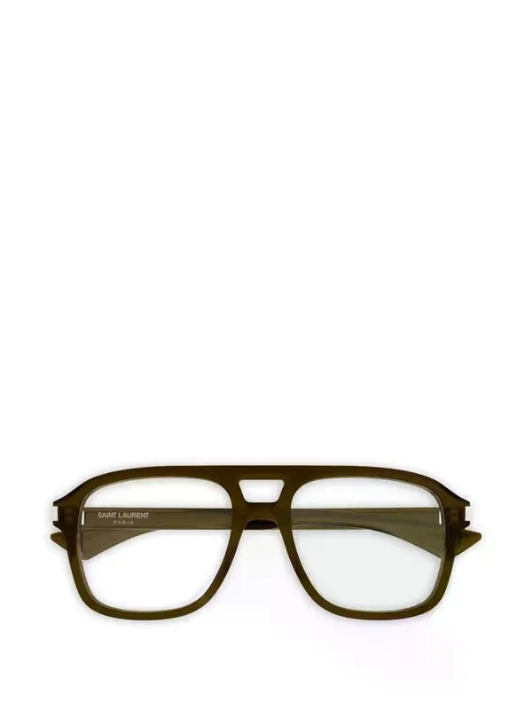 Saint Laurent Pilot-frame Glasses - Brown