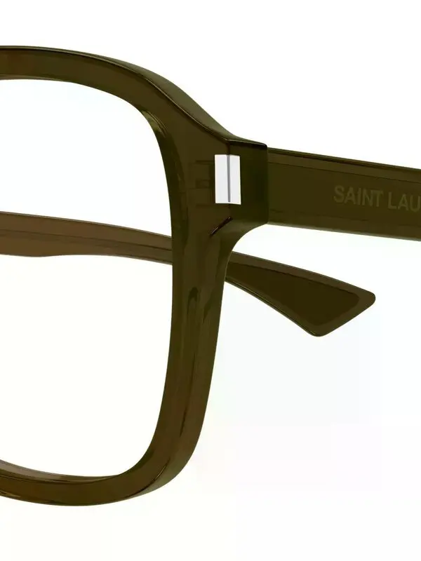 Saint Laurent Pilot-frame Glasses - Green
