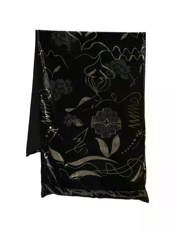 Giorgio Armani 2000s Logo-motif Scarf - Black