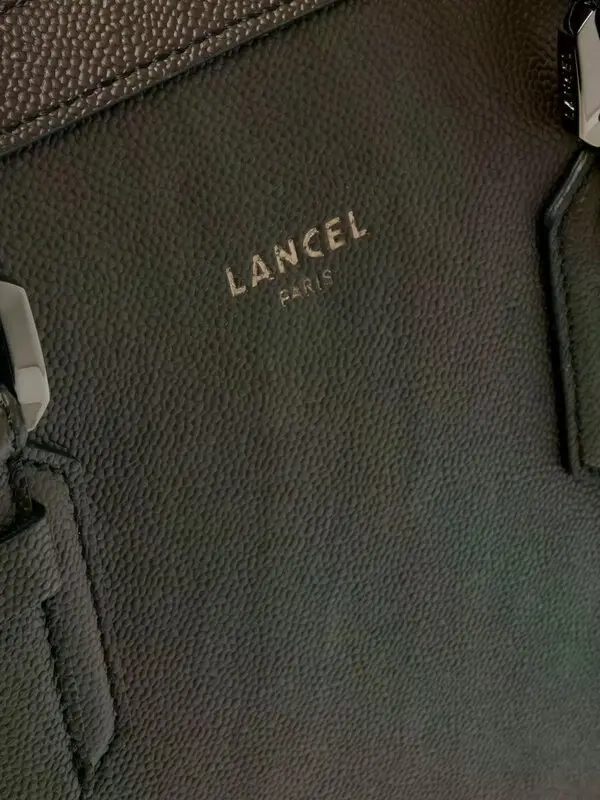 LANCEL Textured Leather Briefcase - Brown