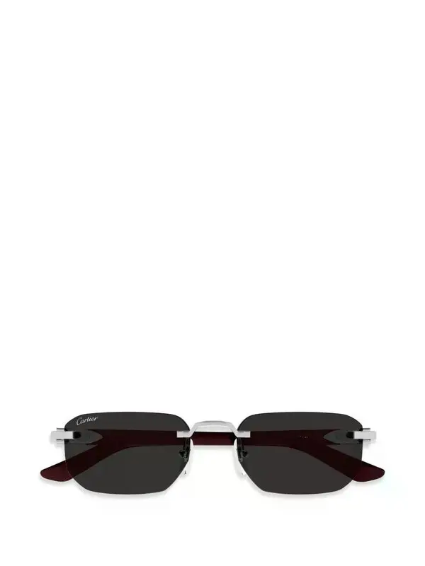 Cartier Rimless Geometric Sunglasses - Silver