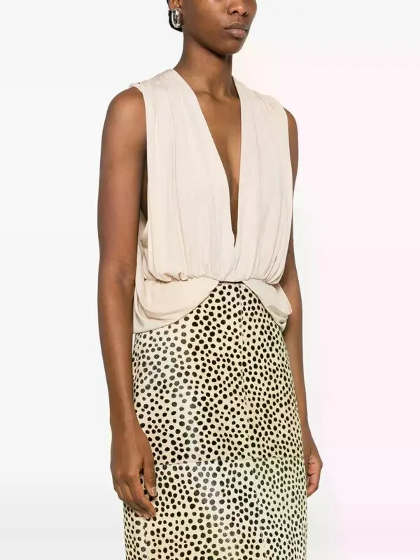 ESSE STUDIOS Solina V-neck Cape Top - Neutrals