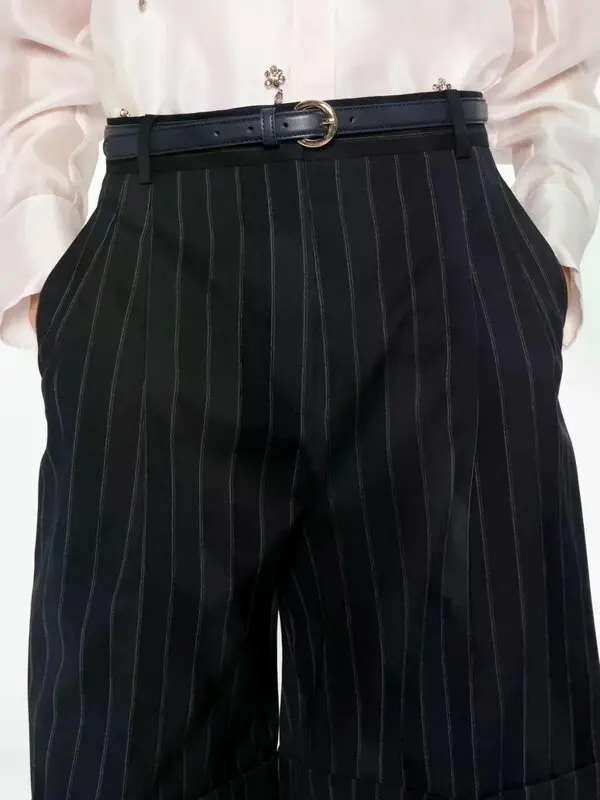 Max Mara Pinstripe Tailored Shorts - Blue