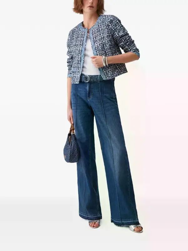 Liu Jo Bouclé Braided Jacket - Blue