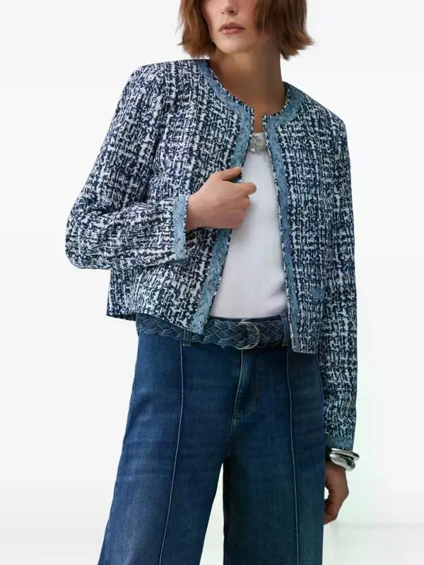 Liu Jo Bouclé Braided Jacket - Blue