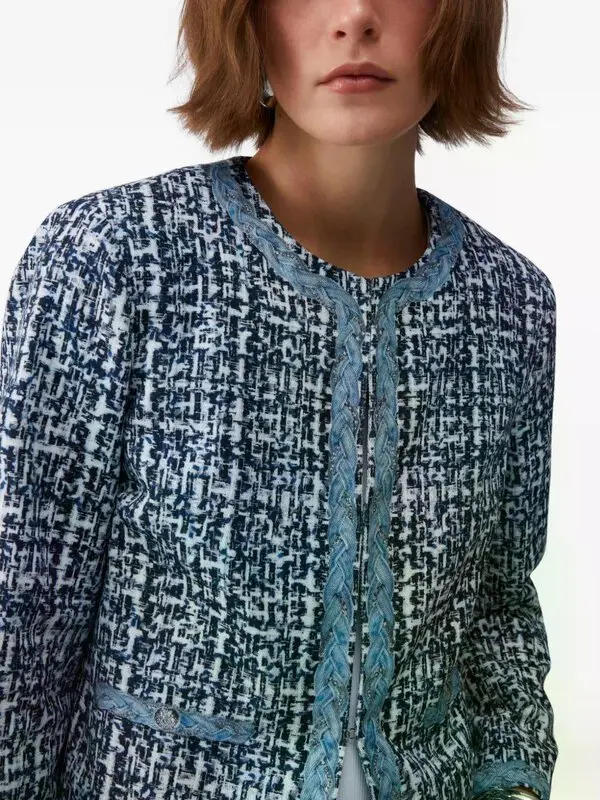 Liu Jo Bouclé Braided Jacket - Blue