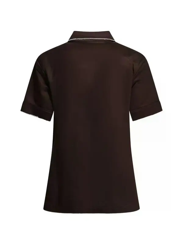 Prada Piped Polo Top - Brown