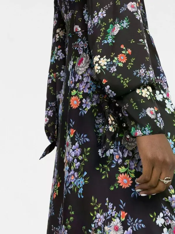 Rabanne Floral Print Long-sleeve Maxi Dress