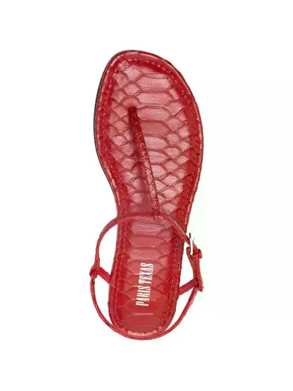 Paris Texas Snake-embossed Leather Sandals