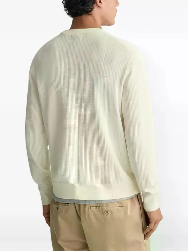 Gant Crew-neck Waffle Knit Sweater - Neutrals