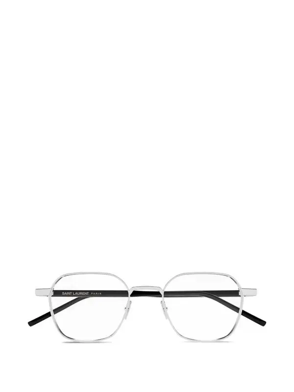 Saint Laurent Geometric Frame Glasses - Silver