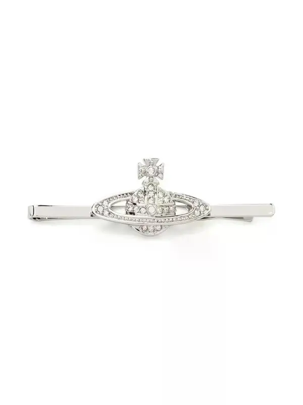 VIVIENNE WESTWOOD Orb Crystal Hair Clip - Silver