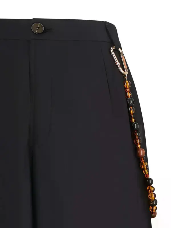 DARKPARK Phebe Beaded Wide-leg Trousers - Black