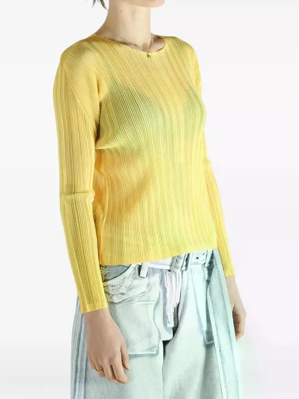 Issey Miyake Pleated Long-sleeved Top