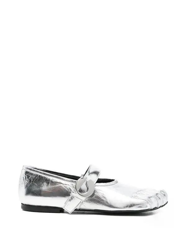 Coperni Five-toe Mary Jane Flat - Silver