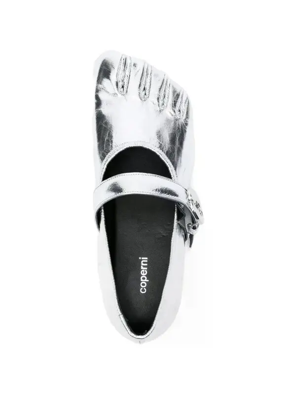 Coperni Five-toe Mary Jane Flat - Silver
