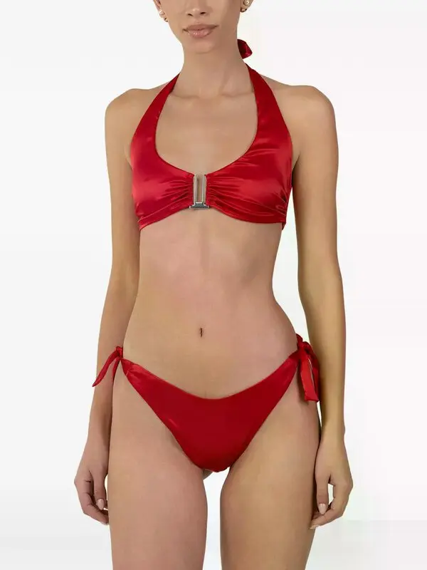 PARAMIDONNA Halterneck Bikini With Tie Detail - Red