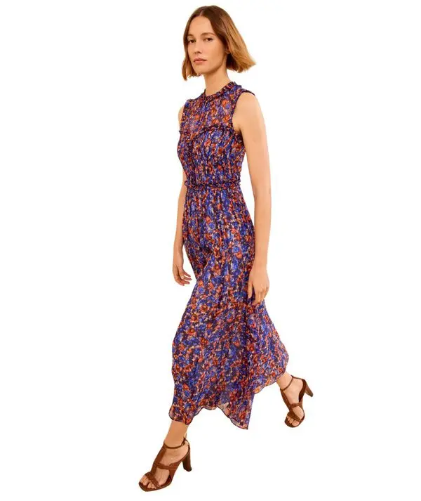 Ulla Johnson Kasia Silk Midi Dress - Violet