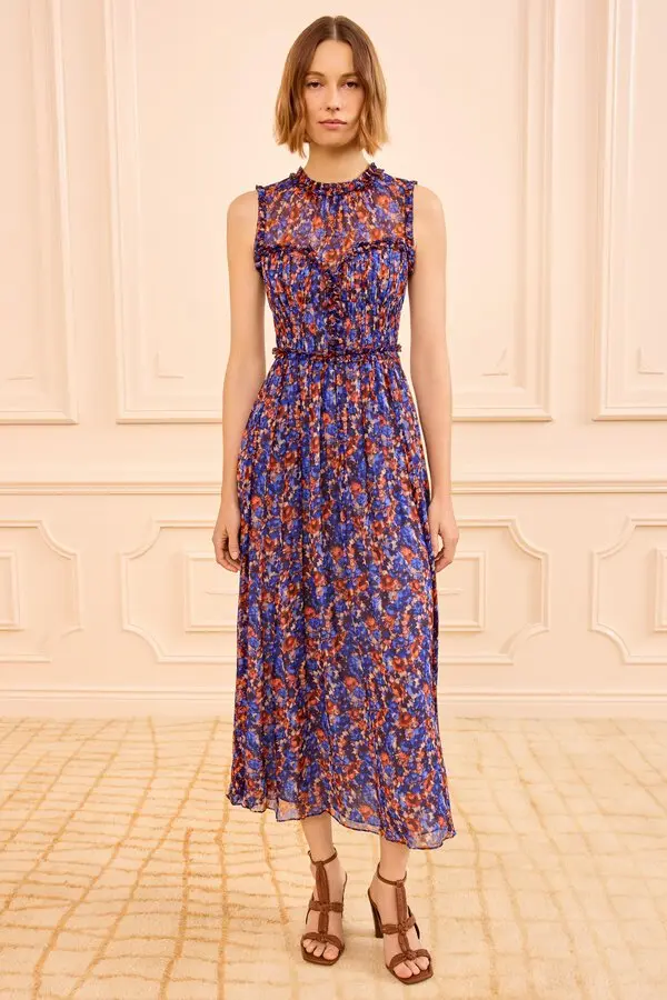 Ulla Johnson Kasia Silk Midi Dress - Violet