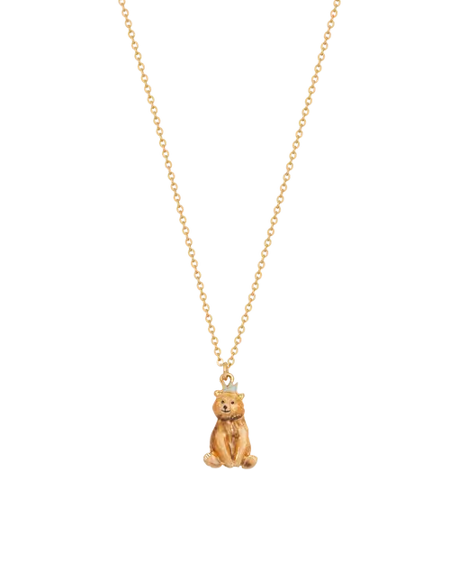 FABLE ENGLAND Party Bear Chain Necklace - Gold