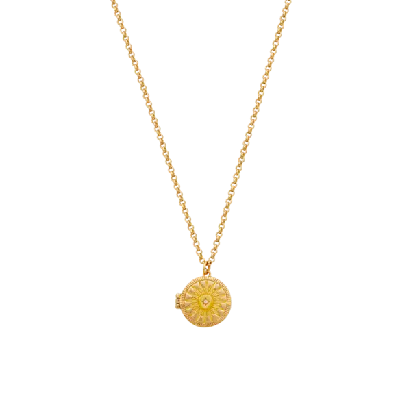 FABLE ENGLAND Sun Locket Necklace - Gold