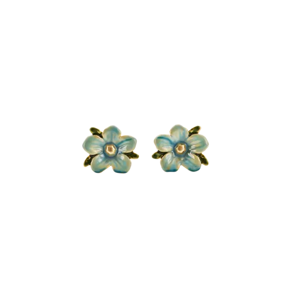 FABLE ENGLAND Forget Me Not Flora Stud Earrings - Gold