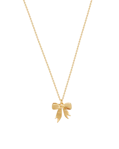 FABLE ENGLAND Forget Me Not Bow Pendant Necklace