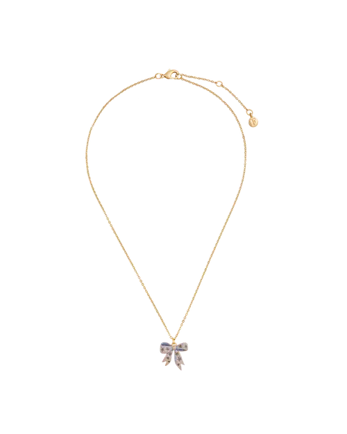 FABLE ENGLAND Forget Me Not Bow Pendant Necklace