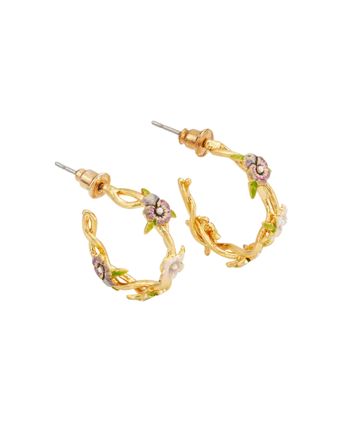 FABLE ENGLAND Wildflower Hoop Earrings - Gold