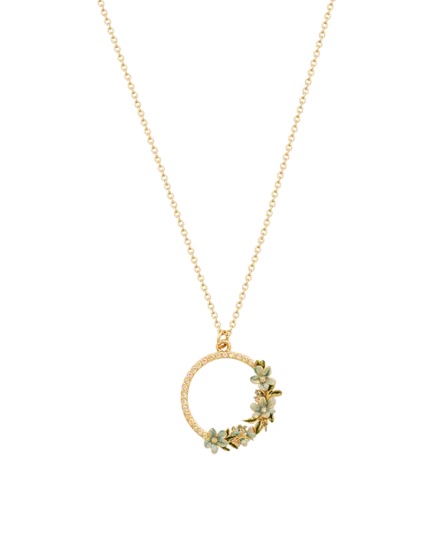 FABLE ENGLAND Floral Wreath Pendant Necklace - Gold