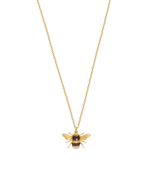 FABLE ENGLAND Honey Bee Enamel Pendant Necklace - Gold