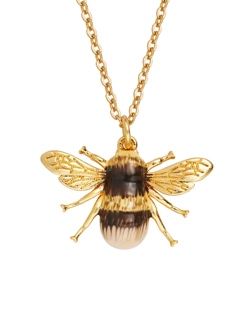 FABLE ENGLAND Honey Bee Enamel Pendant Necklace